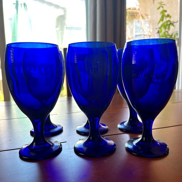 Libbey | Dining | 6 Libbey Cobalt Blue Glasses | Poshmark